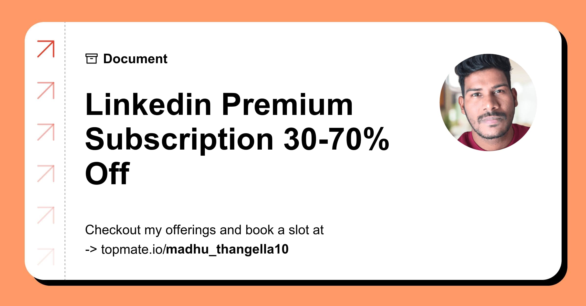 Linkedin Premium Subscription 30-70% Off with MADHU THANGELLA Linkedin Premium Subscription 30-70% Off with MADHU THANGELLA